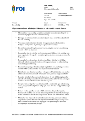 Rapportsammanfattning - Totalförsvarets forskningsinstitut - FOI